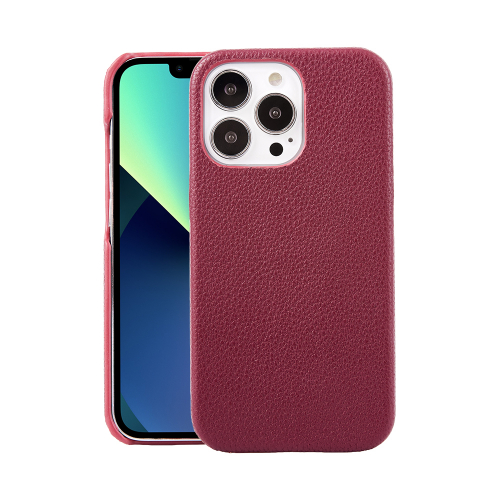 Luxury Pebble Lychee Grain PU Leather Mobile Phone Case For iPhone 14 ...