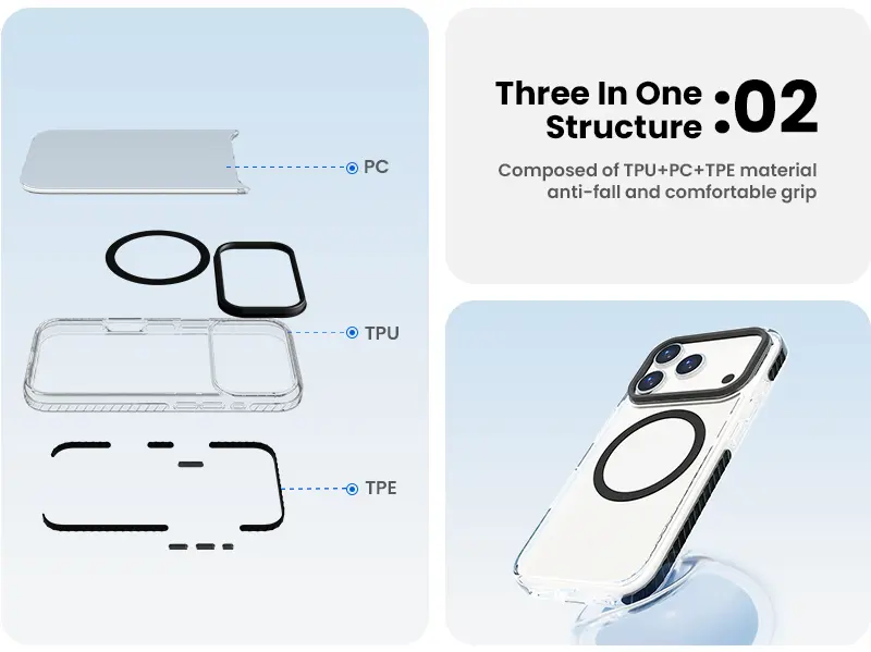 3-in-1 Magnetic Beauty Shield Phone Case C&T® - C&T Phone Case Maker